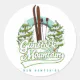 Gunstock Mountain New Hampshire ski poster Classic Round Sticker | Zazzle