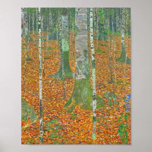 Gustav Klimt - Birch Forest Poster | Zazzle