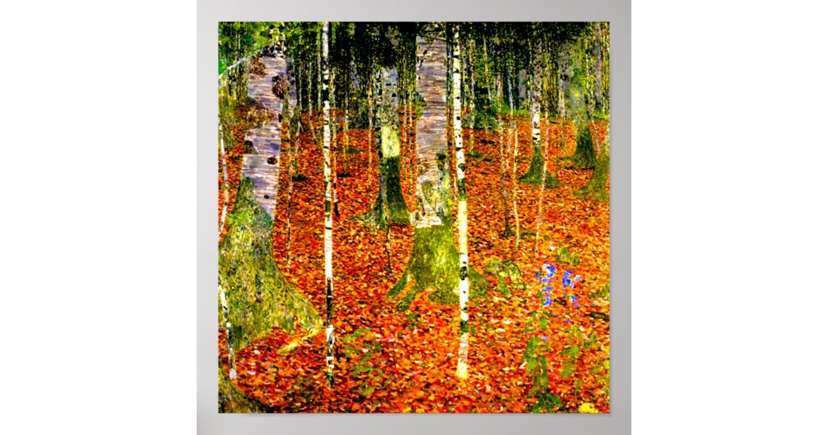 Gustav Klimt Birch Trees Poster | Zazzle