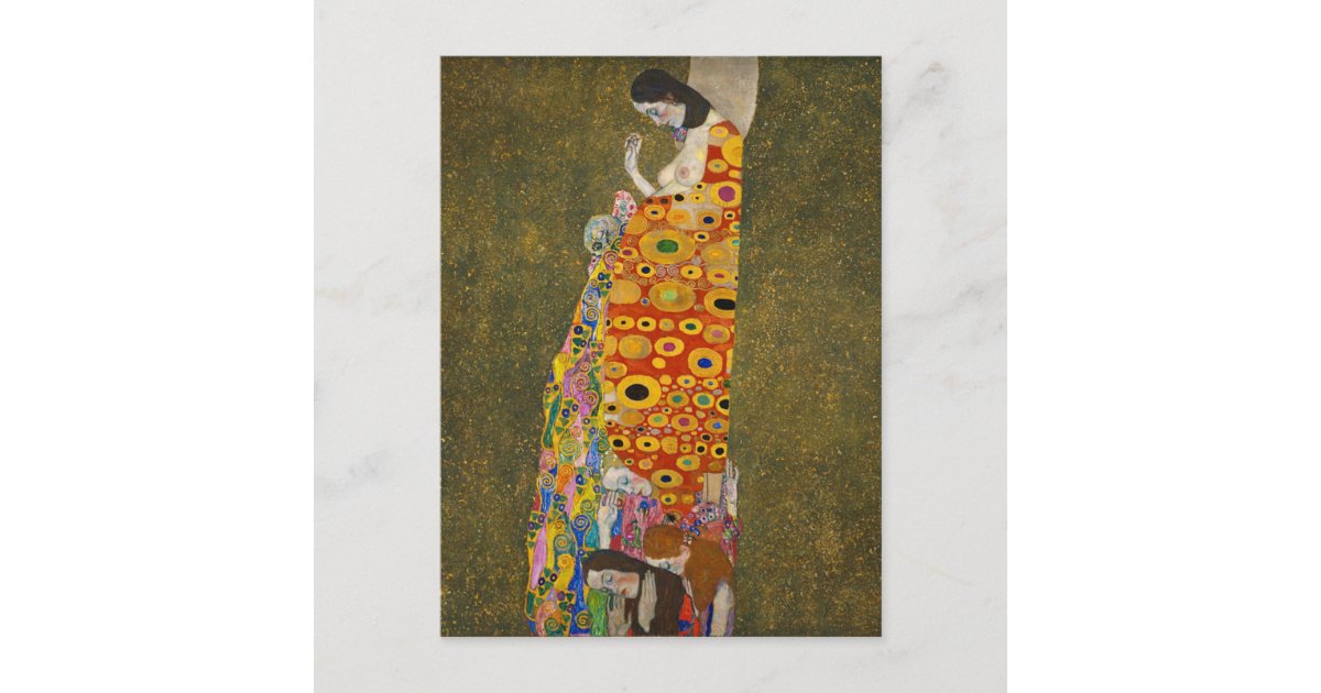 Gustav Klimt - Hope II - Beautiful Artwork Postcard | Zazzle