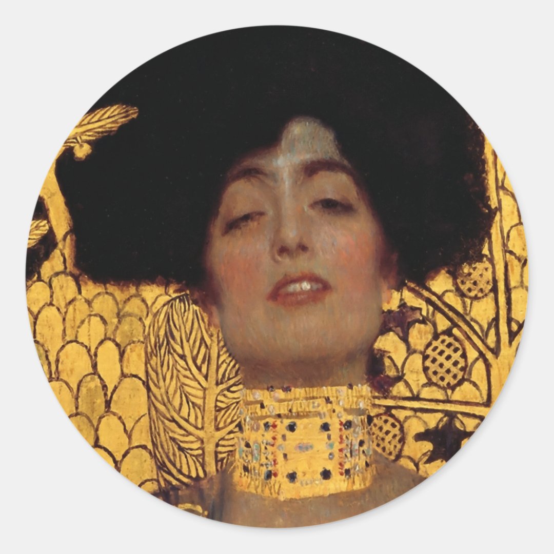 Gustav Klimt Judith And The Head Of Holofernes Classic Round Sticker ...