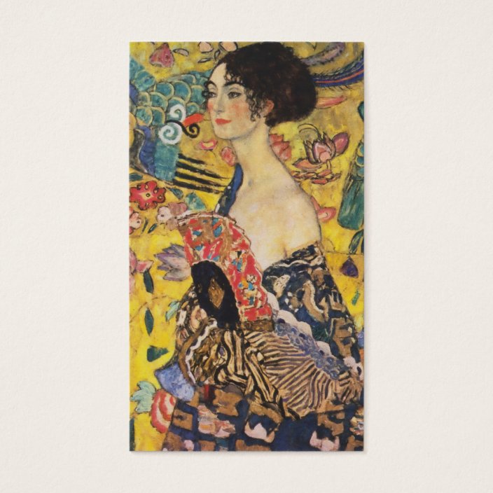 Gustav Klimt Lady With Fan Art Nouveau Painting | Zazzle.com