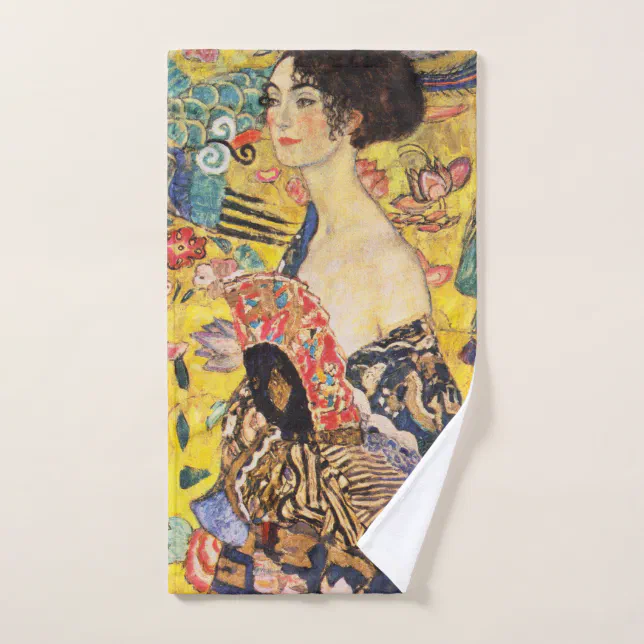 Gustav Klimt Lady With Fan Hand Towel | Zazzle