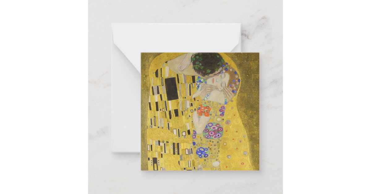 Gustav Klimt - The Kiss Note Card | Zazzle