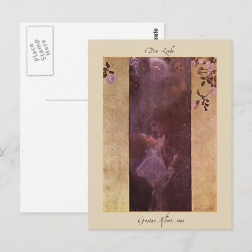 Gustav Klimt The Love 1895 Postcard | Zazzle