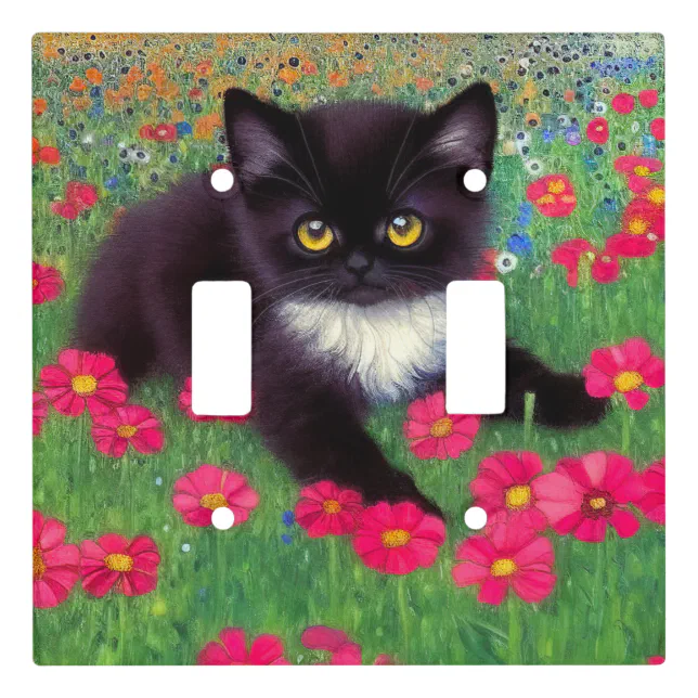 Gustav Klimt Tuxedo Cat Light Switch Cover | Zazzle