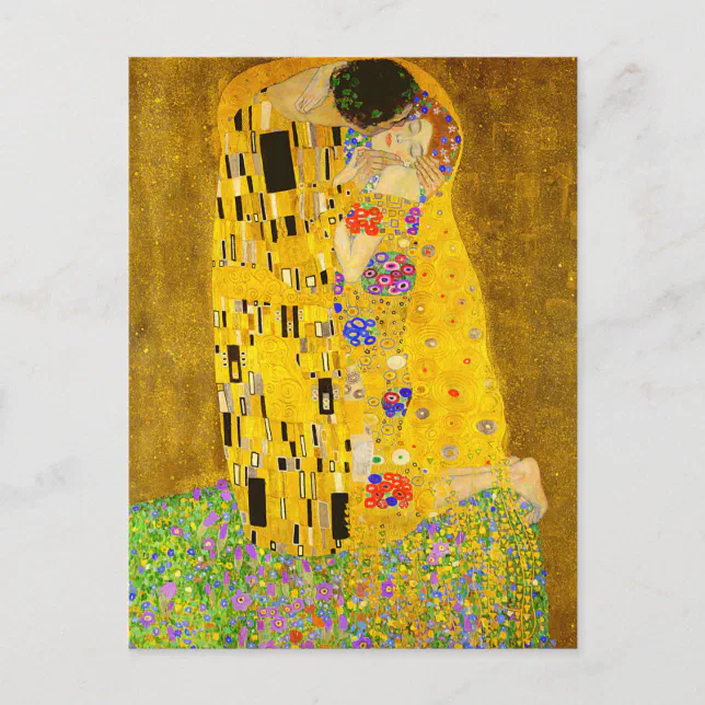 Gustav Klimt's The Kiss famous painting. Postcard | Zazzle
