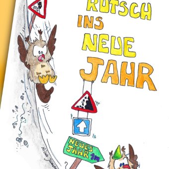 GUTEN RUTSCH Greeting card by Nicole Janes | Zazzle