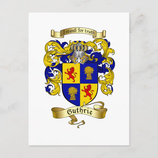 Guthrie Coat of Arms Postcard | Zazzle