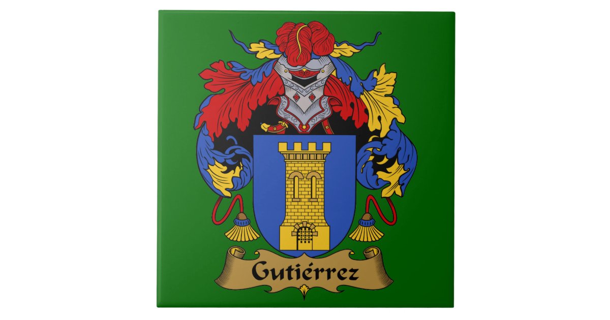 Gutierrez Family Coat of Arms Tile | Zazzle