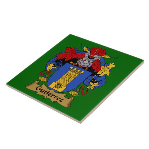 Gutierrez Family Coat of Arms Tile | Zazzle