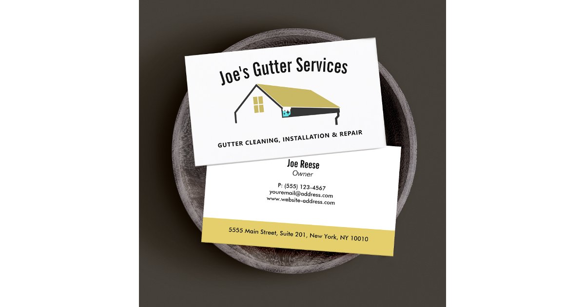 Gutter Cleaning, Repair & Installation Business Card | Zazzle
