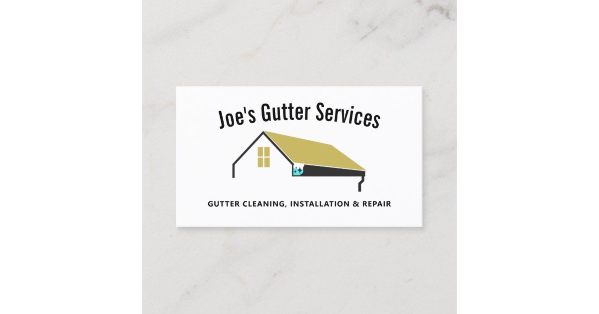 Gutter Cleaning, Repair & Installation Business Card | Zazzle