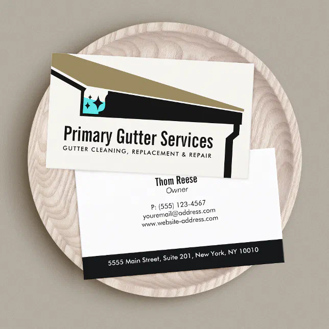 Gutter Cleaning, Repair & Replacement Business Card | Zazzle