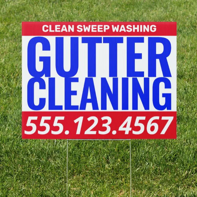 Gutter Cleaning Sign | Zazzle