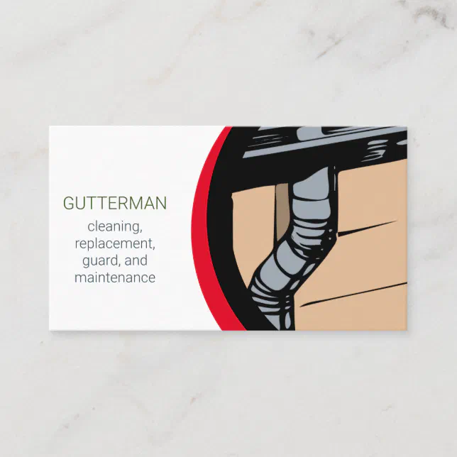 Gutter Installation and Maintenance Business Card | Zazzle