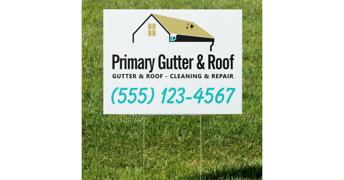 Gutter Roof Cleaning & Repair Sign | Zazzle