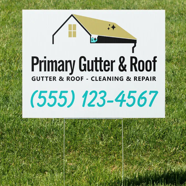 Gutter Roof Cleaning & Repair Sign | Zazzle
