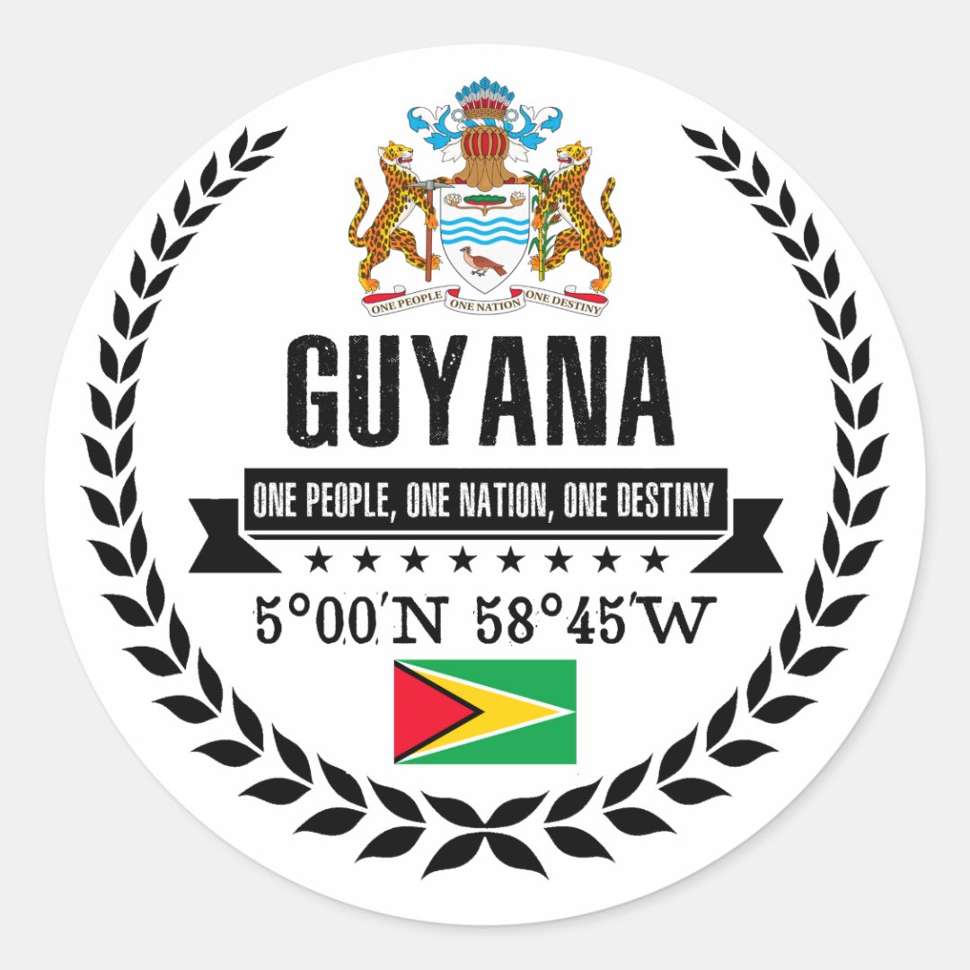 Guyana Classic Round Sticker | Zazzle