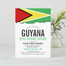 Guyana Cuisine | Party Flag White Invite | Zazzle