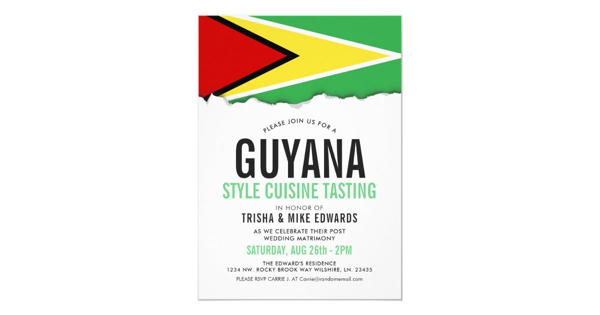 Guyana Cuisine | Party Flag White Invite | Zazzle.com
