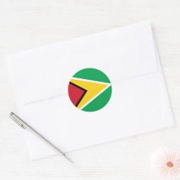 Guyana flag classic round sticker | Zazzle