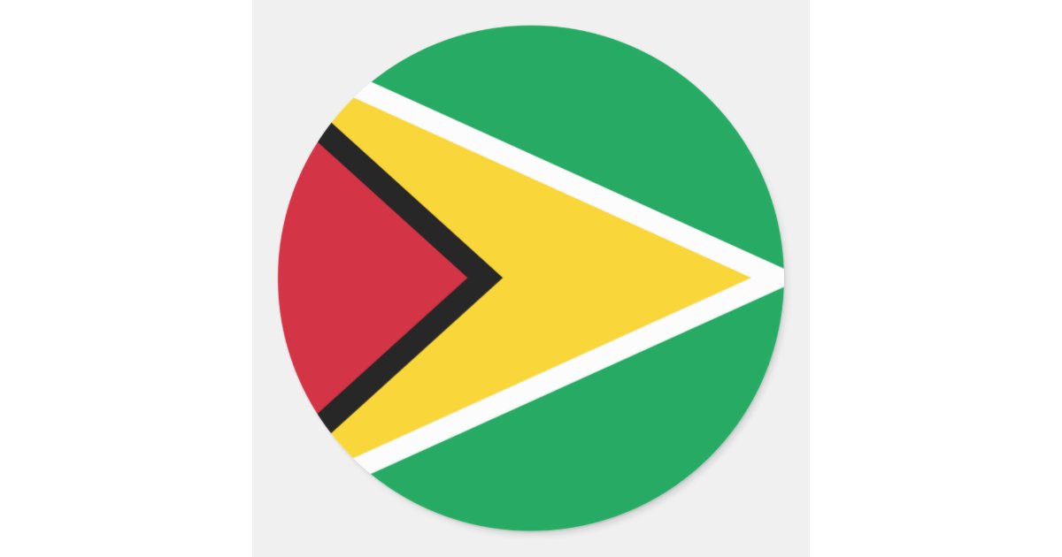 Guyana flag classic round sticker | Zazzle
