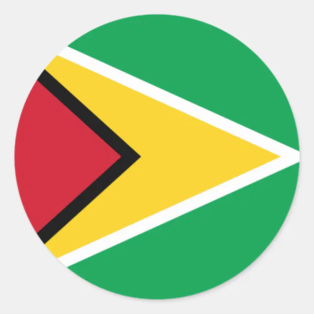 Guyana flag classic round sticker | Zazzle