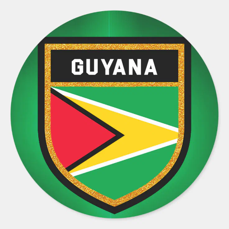 Guyana Flag Classic Round Sticker | Zazzle