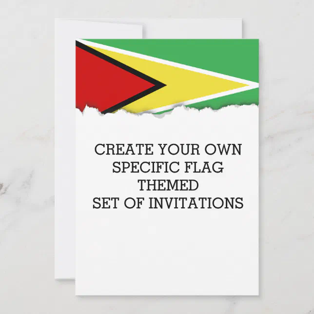 Guyana Flag Invitation | Zazzle