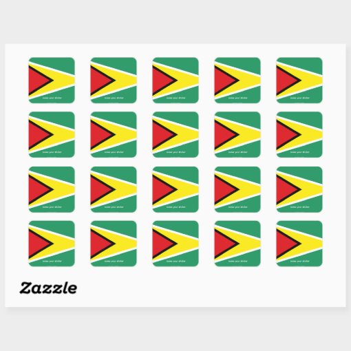 Guyana flag sticker | Zazzle