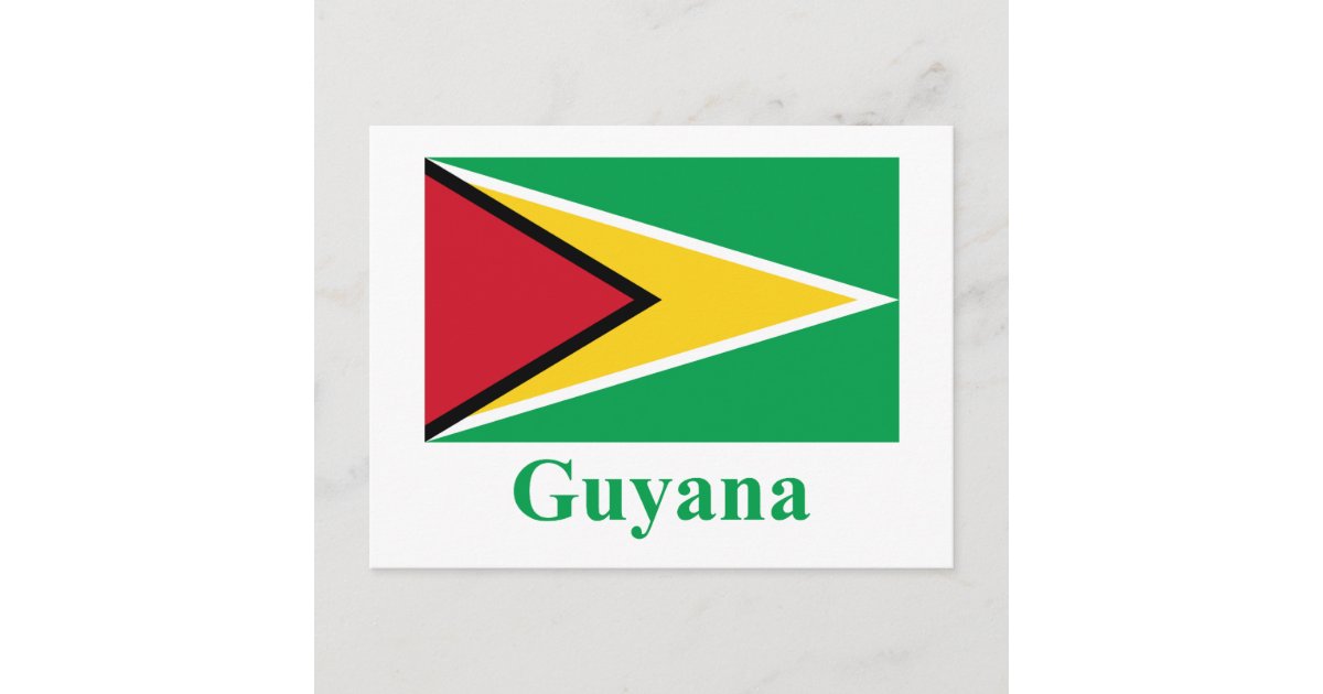 Guyana Flag with Name Postcard | Zazzle