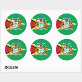 Guyanese Flag & Coat of Arms, Flag of Guyana Classic Round Sticker | Zazzle
