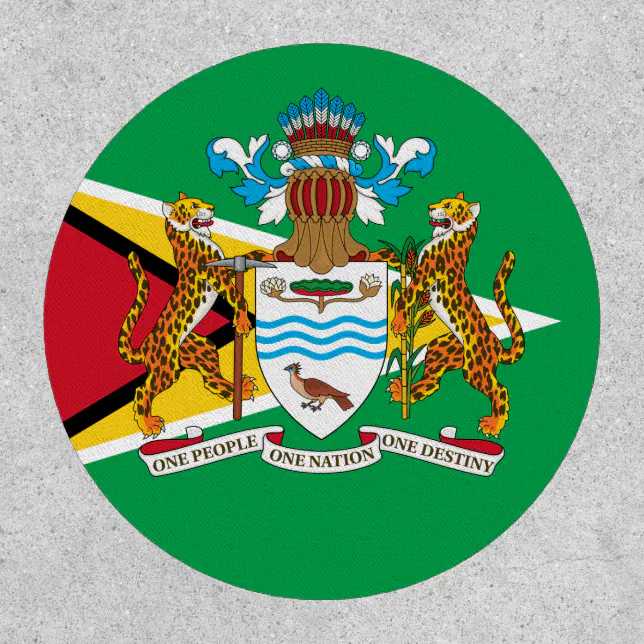Guyanese Flag & Coat of Arms, Flag of Guyana Patch | Zazzle