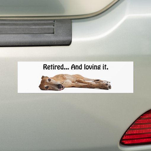 GVV Greyhound Retired and Loving It Bumper Sticker | Zazzle