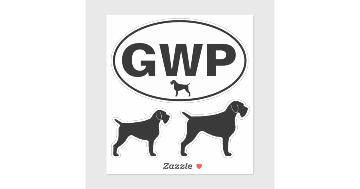 GWP German Wirehaired Pointer Vinyl Sticker Set | Zazzle
