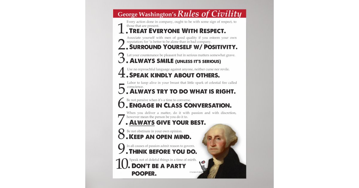 GW's Rules of Civility Poster | Zazzle