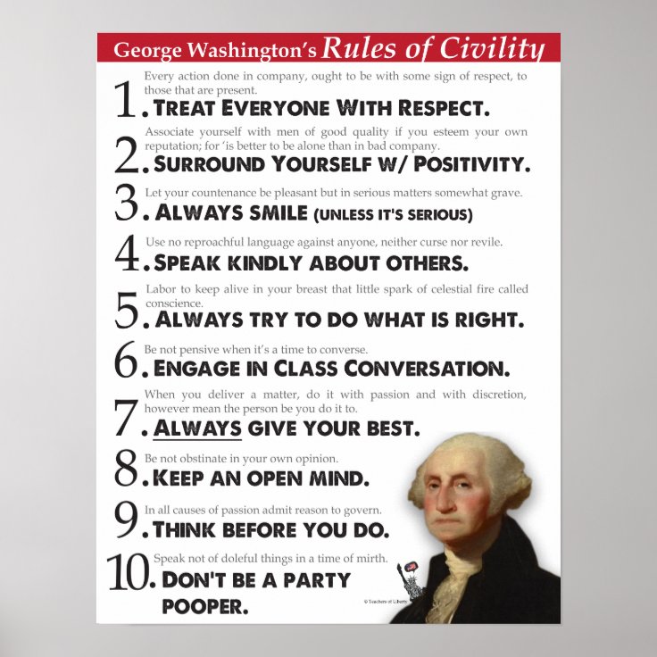 GW's Rules of Civility Poster | Zazzle