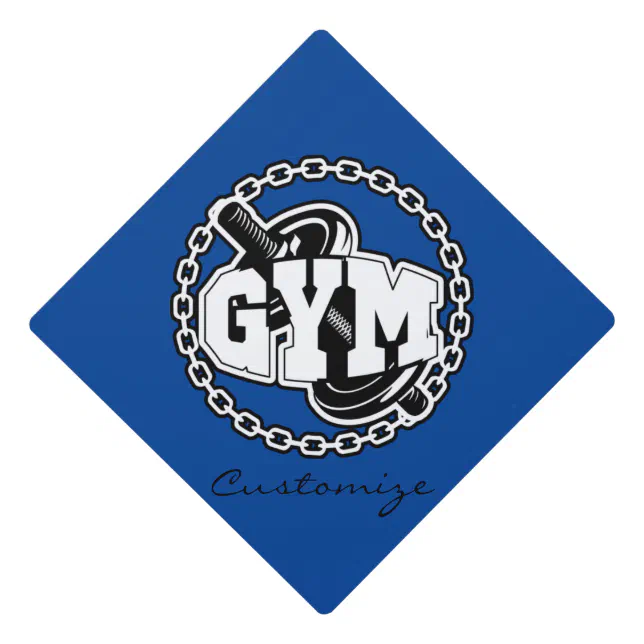 Gym Barbell Logo Thunder_Cove Graduation Cap Topper | Zazzle