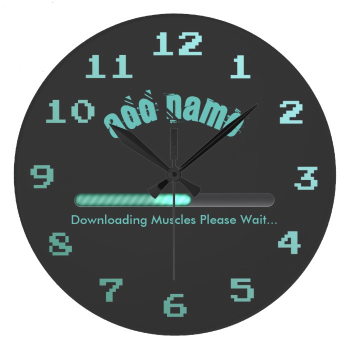 Gym Bodybuilder Loading Muscles Personalized Large Clock | Zazzle.com