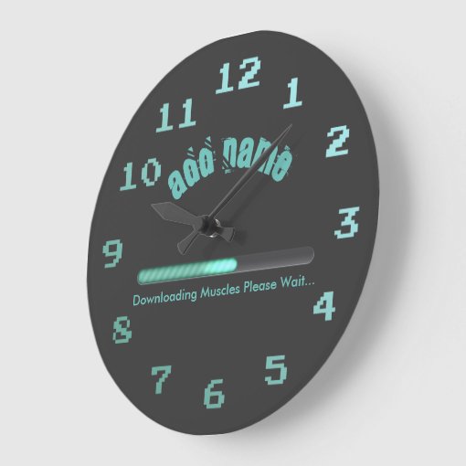 Gym Bodybuilder Loading Muscles Personalized Large Clock | Zazzle