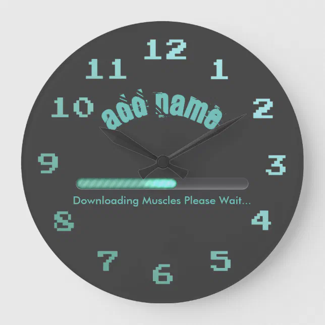 Gym Bodybuilder Loading Muscles Personalized Large Clock | Zazzle