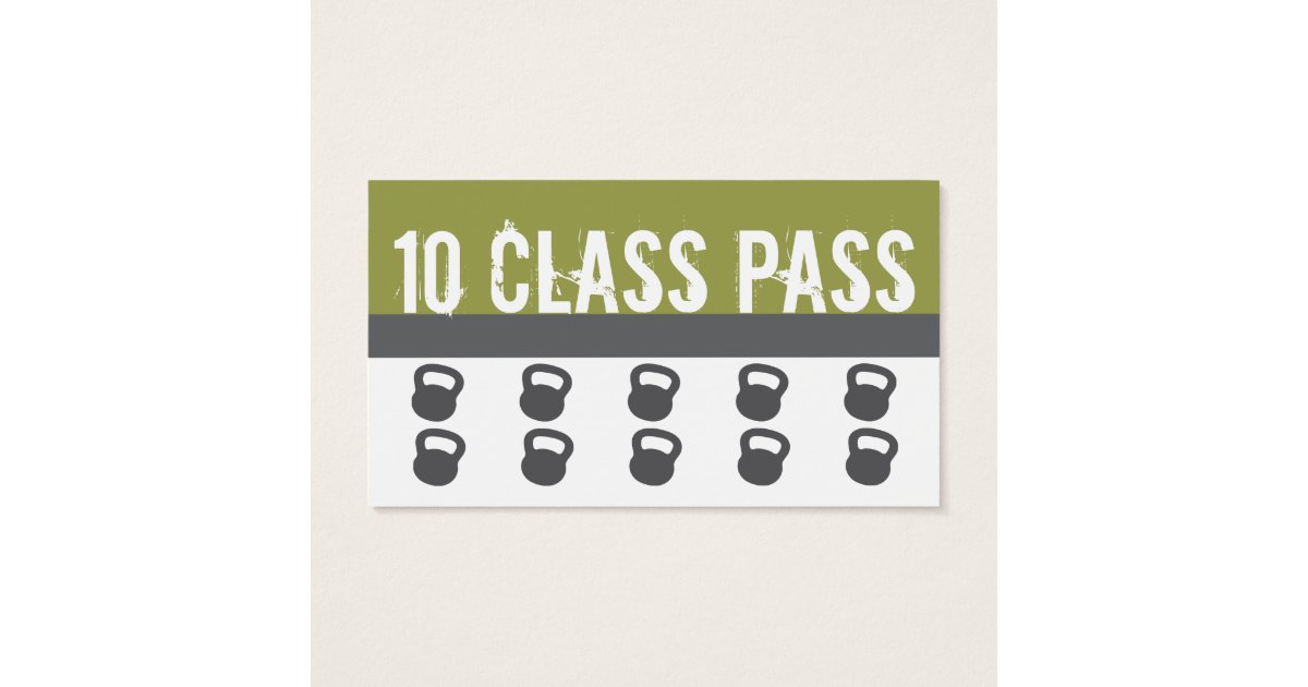 Gym Business Card 10 Class Pass Card | Zazzle.com