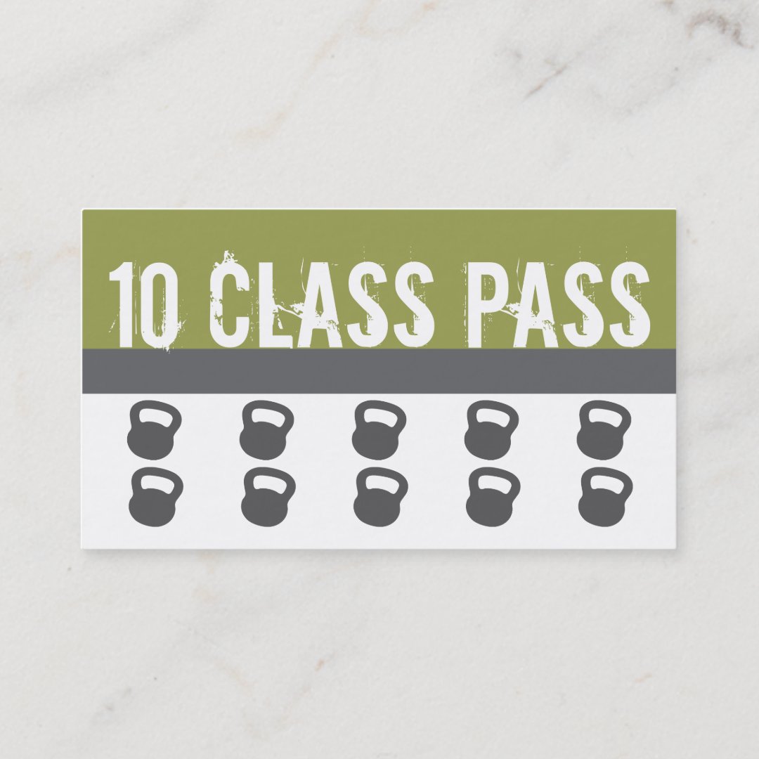 Gym Business Card 10 Class Pass Card | Zazzle