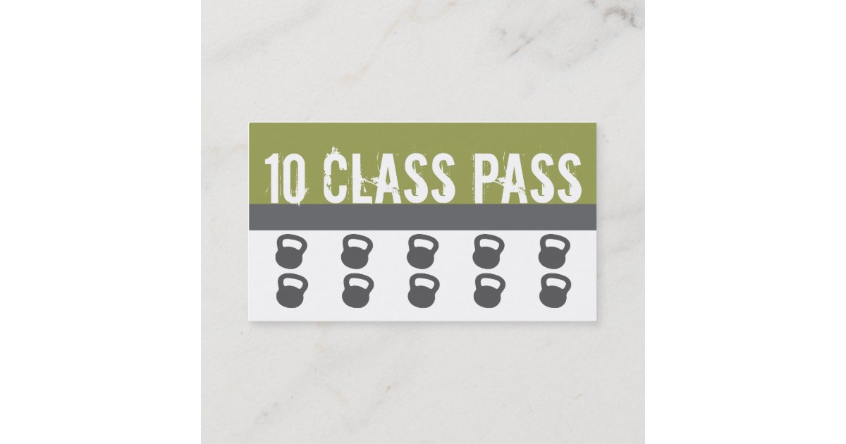 Gym Business Card 10 Class Pass Card | Zazzle