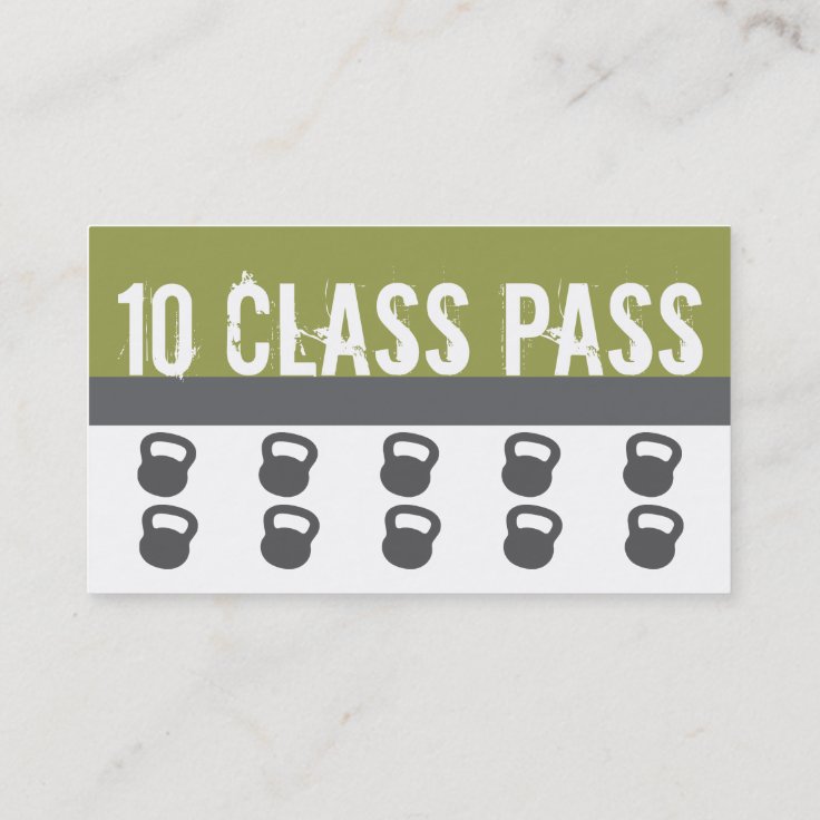 Gym Business Card 10 Class Pass Card | Zazzle
