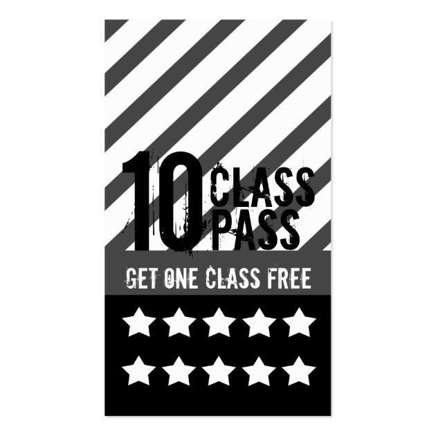 Gym Business Card 10 Class Pass Card