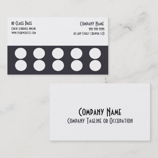 Gym Business Card 10 Class Pass Card | Zazzle
