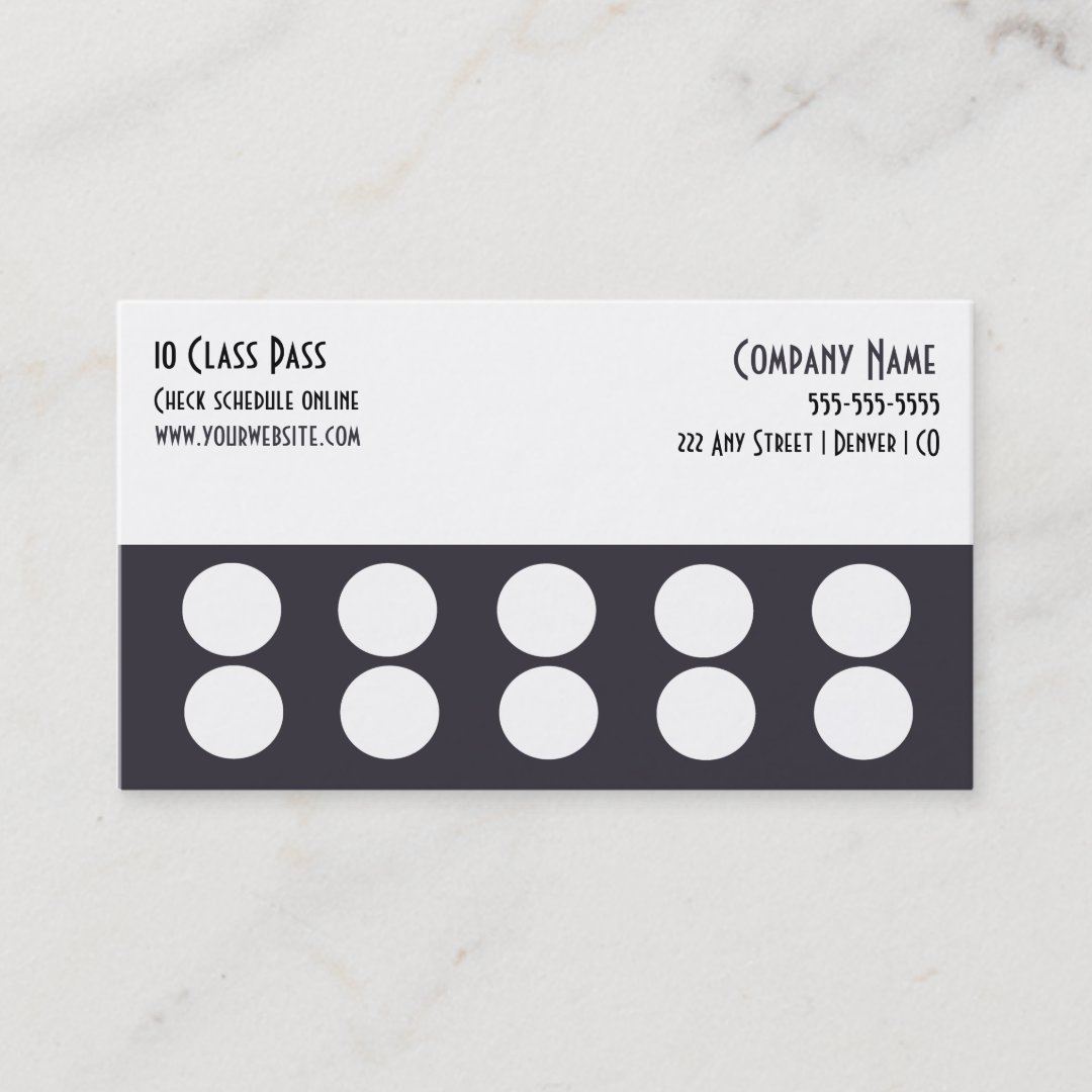 Gym Business Card 10 Class Pass Card | Zazzle