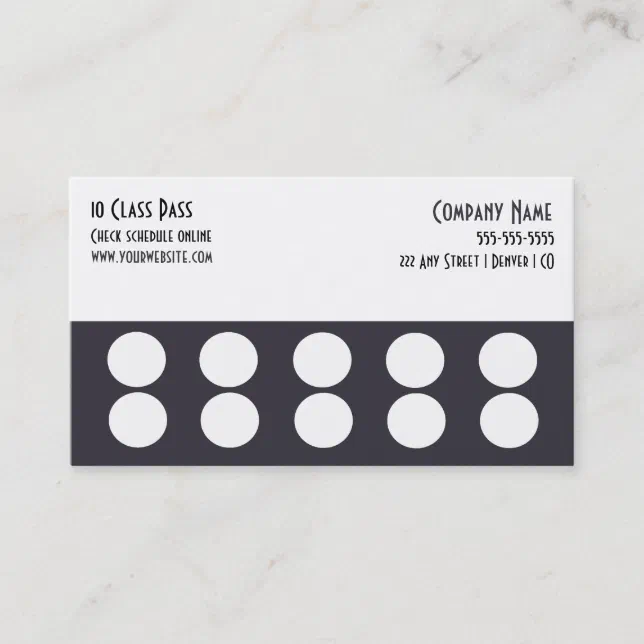 Gym Business Card 10 Class Pass Card | Zazzle